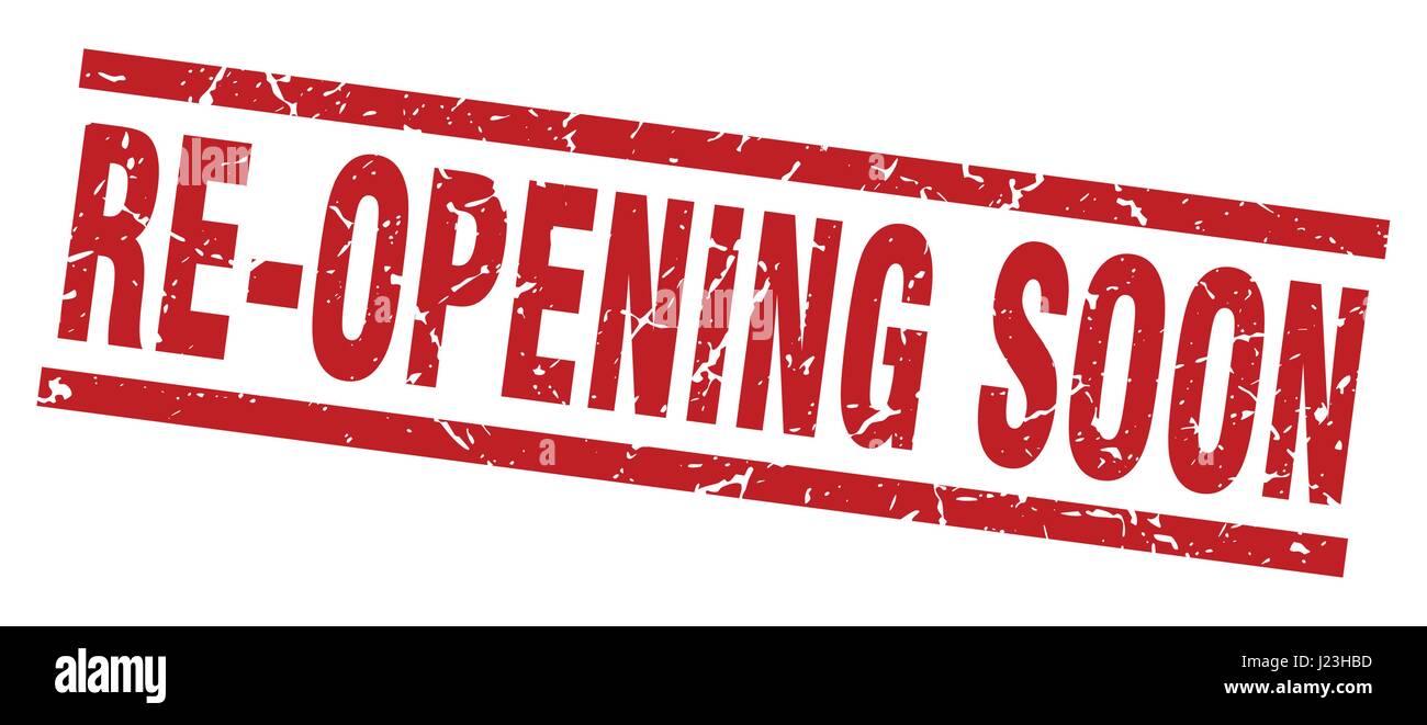 Opening soon square stamp hi-res stock photography and images - Alamy