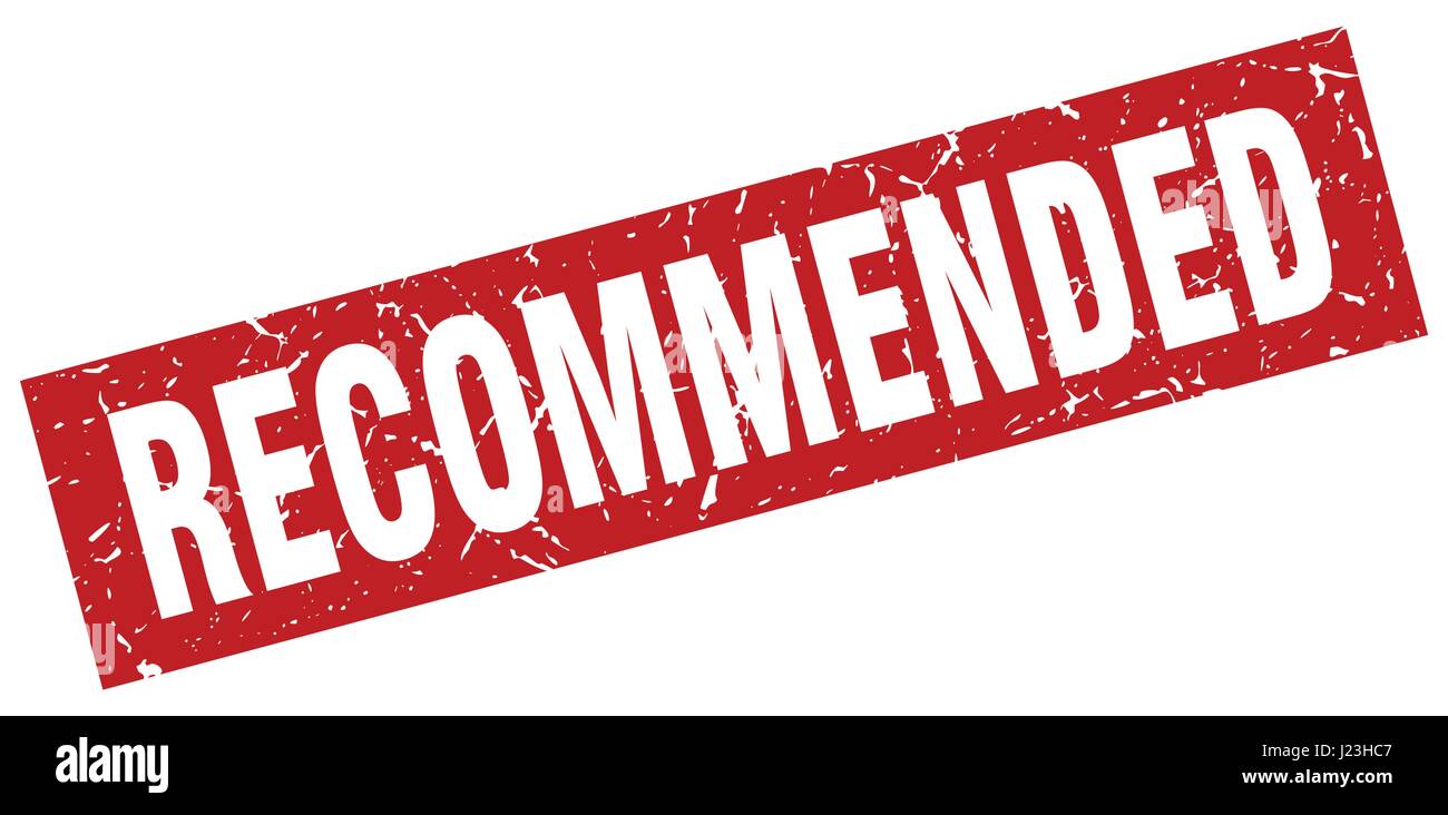 square grunge red recommended stamp Stock Vector Image & Art - Alamy