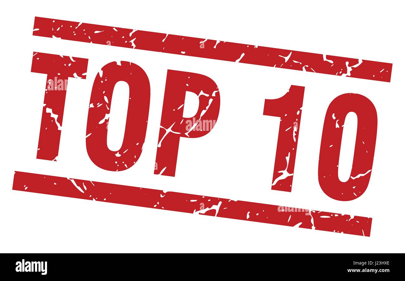 square grunge red top 10 stamp Stock Vector Image & Art - Alamy