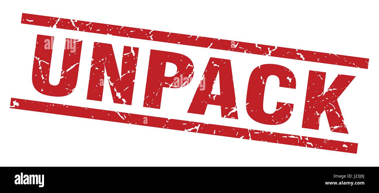 square grunge red unpack stamp Stock Vector Image & Art - Alamy