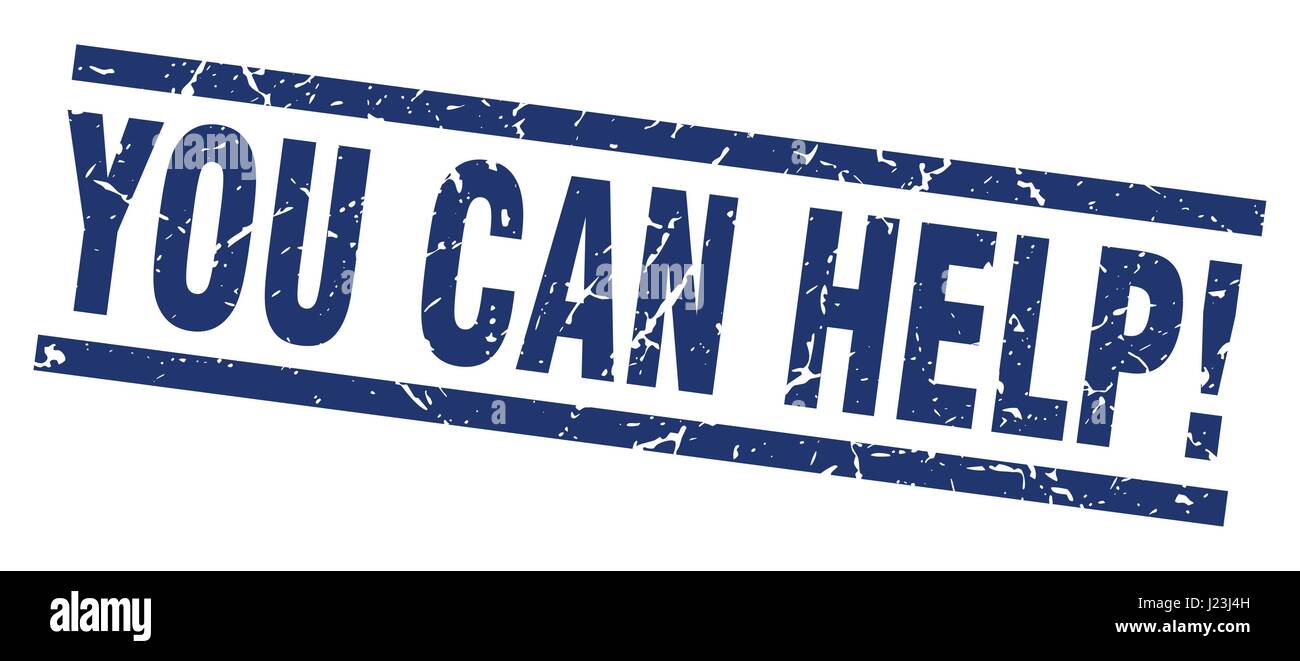 square grunge blue you can help stamp Stock Vector Image & Art - Alamy