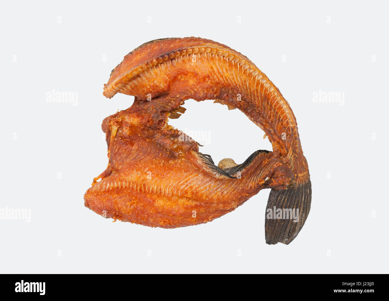 Fried Sun Dried Striped Snakehead Fish, Isolated Stock Photo - Alamy