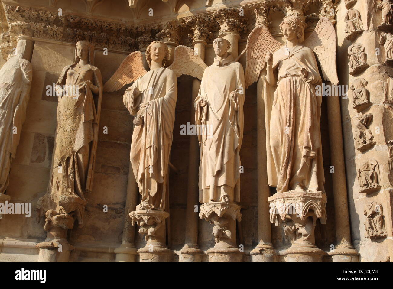 The smiling angel on the cathedral in Reims, France Stock Photo - Alamy