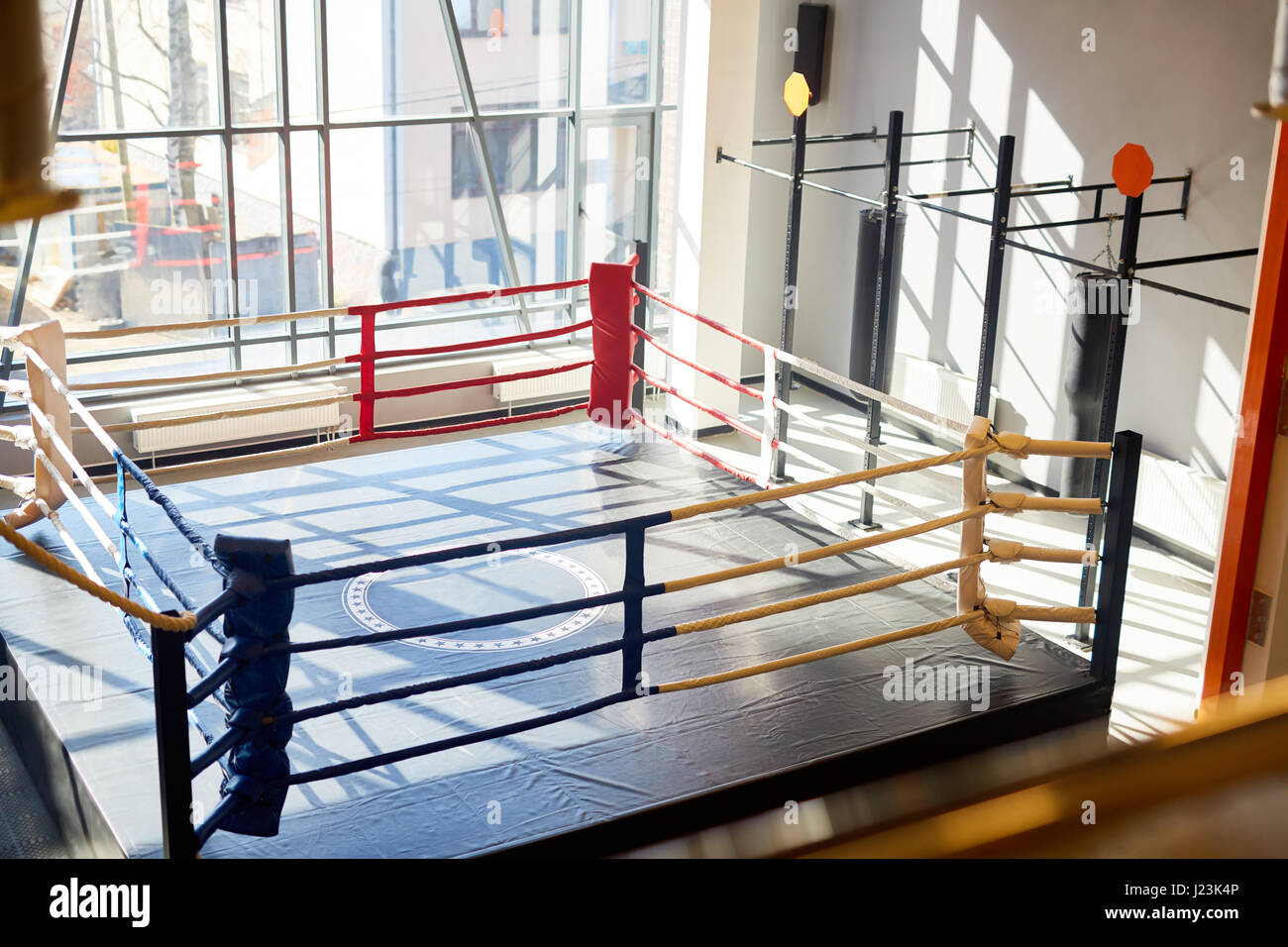 Empty Boxing Ring With Crowd