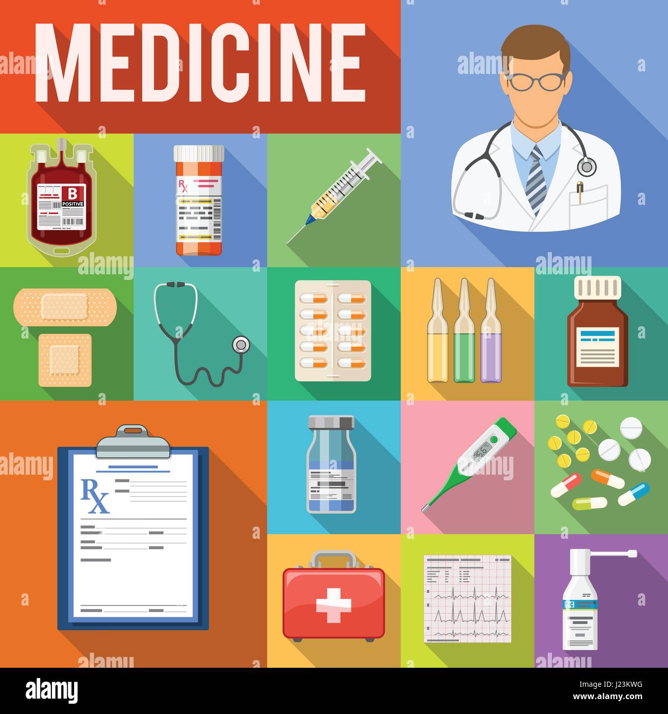 medical flat icons set Stock Vector Image & Art - Alamy