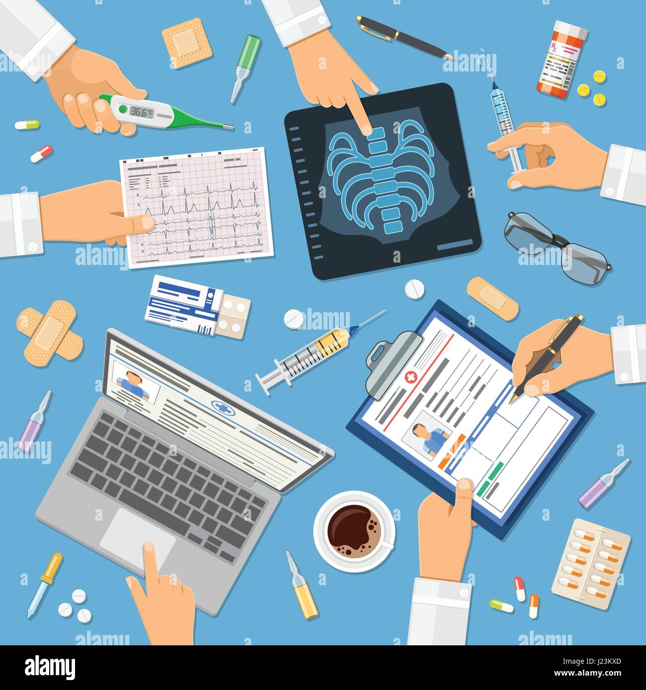 Doctors workplace concept Stock Vector Image & Art - Alamy