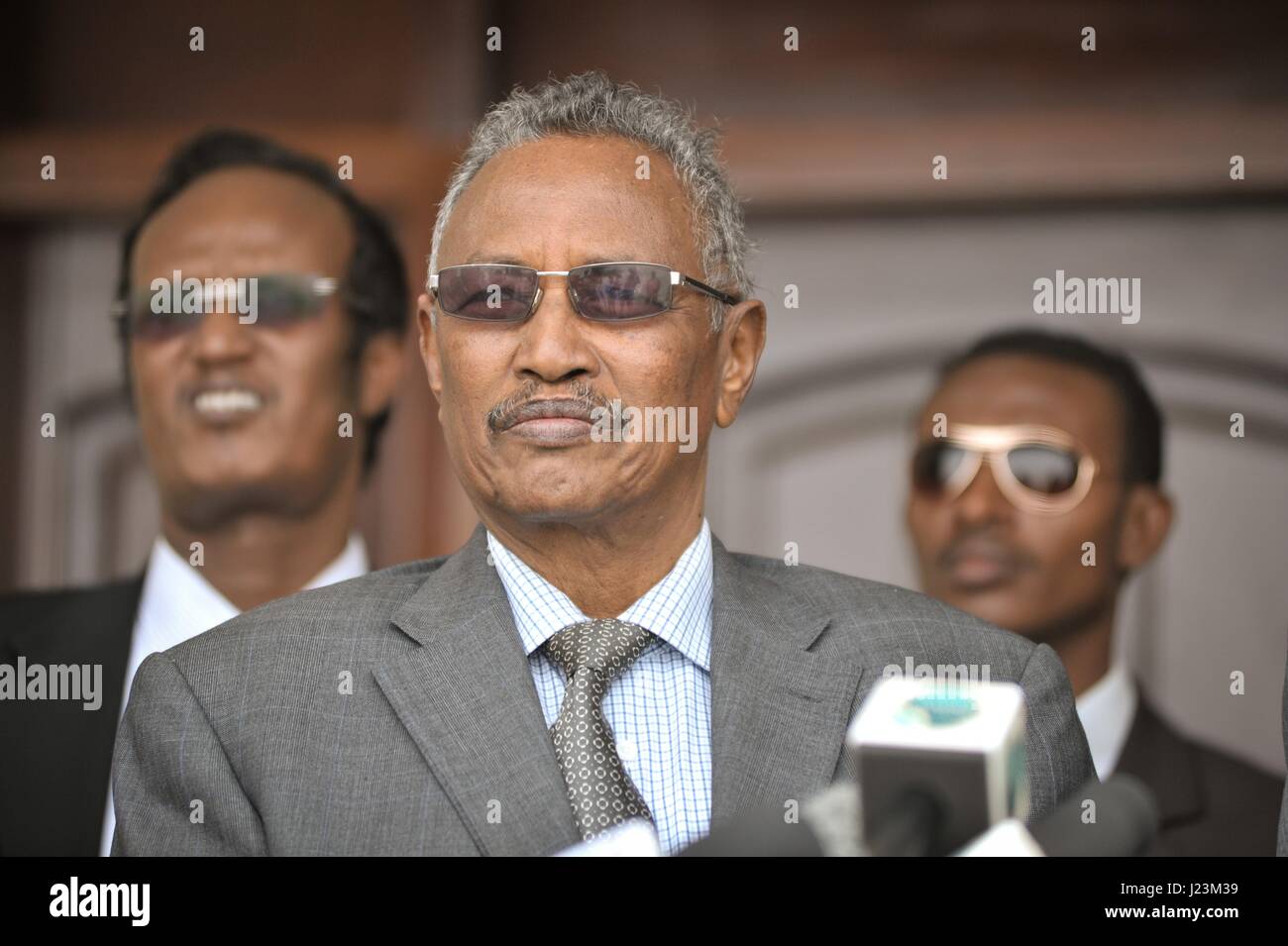 Puntland President Abdirahman Farole speaks during a press conference ...