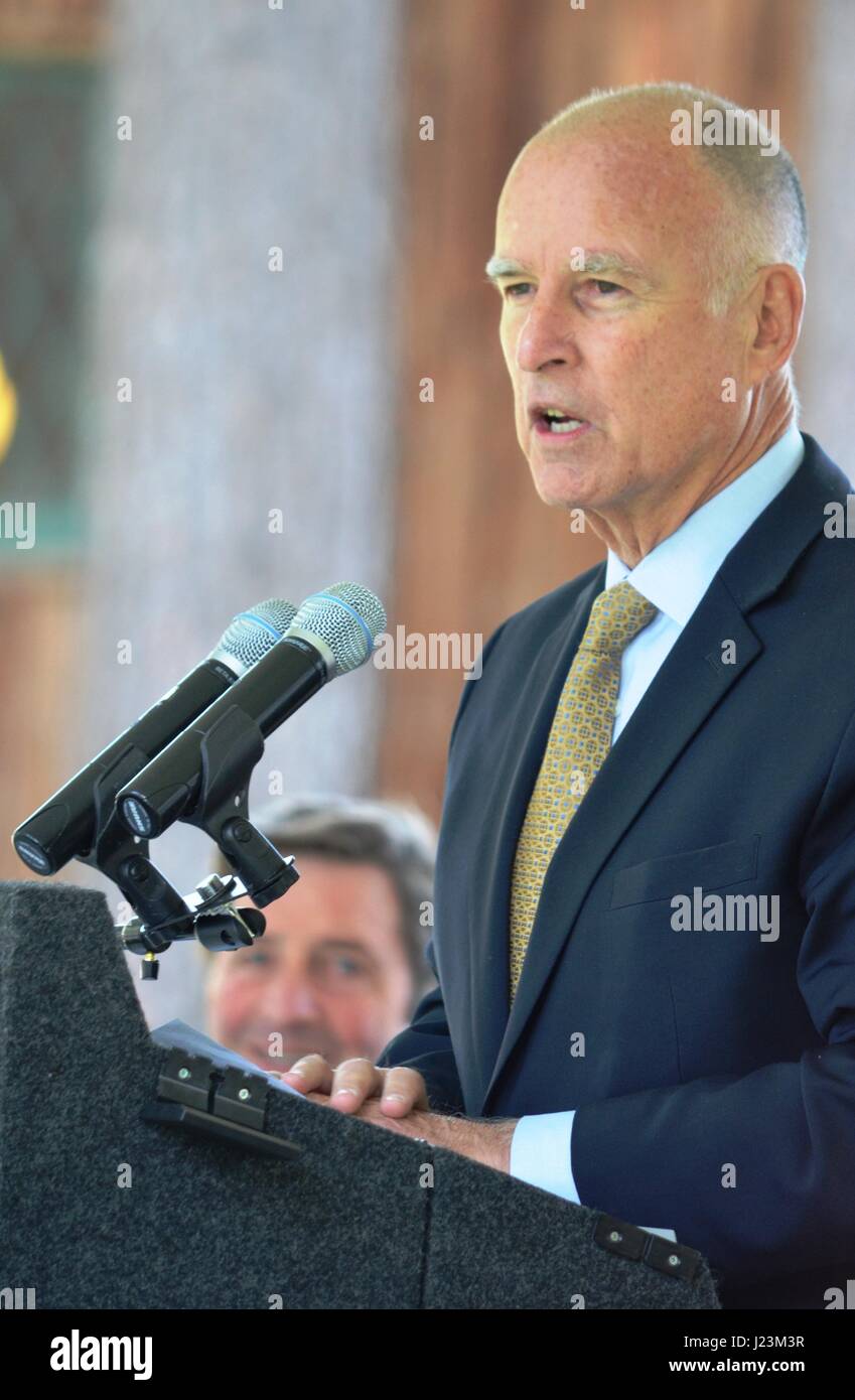 U.S. California Governor Jerry Brown speaks at the 18th Annual Lake ...