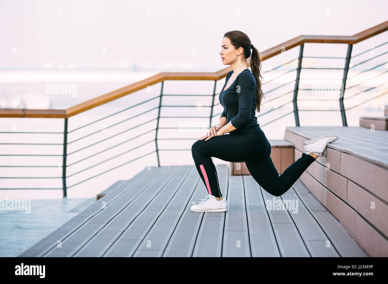 Beautiful young athlete woman working out. Fitness concept Stock Photo ...