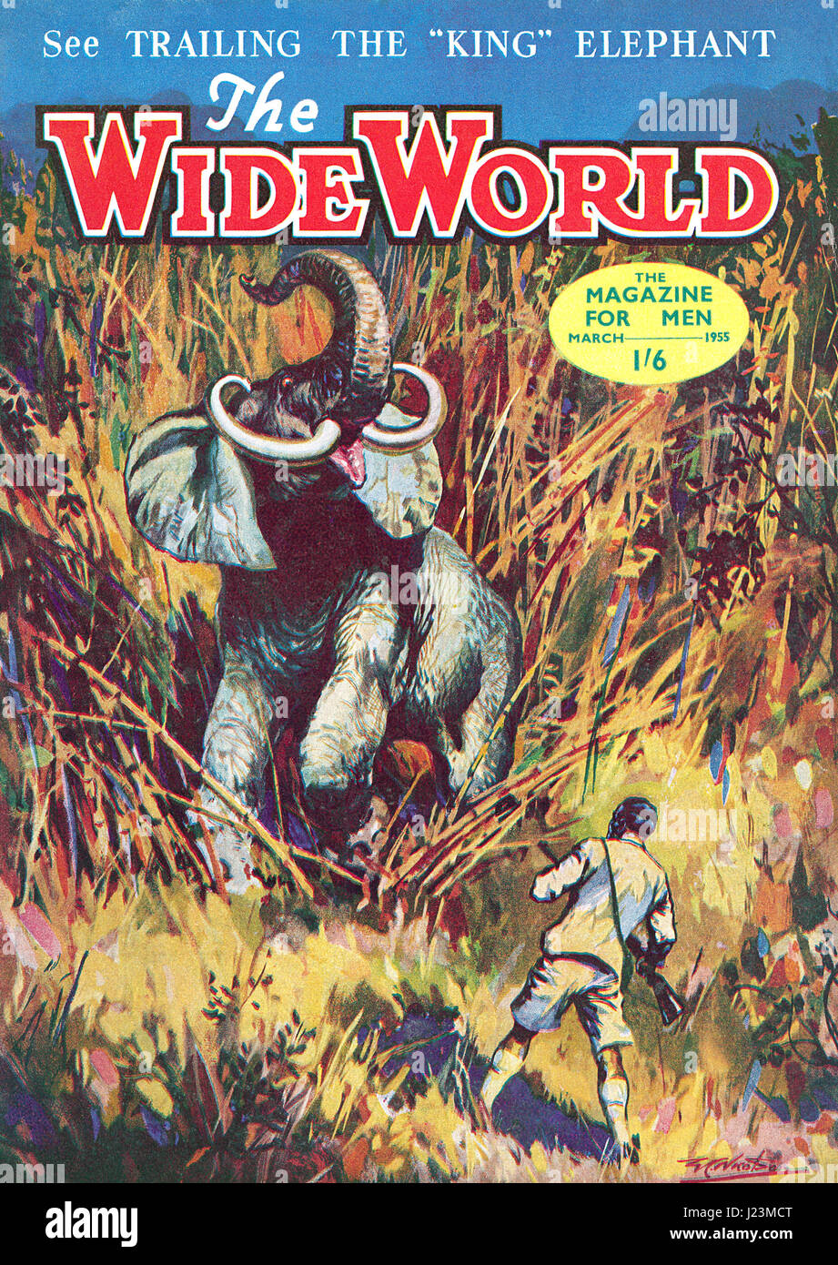 Front cover for The Wide World magazine for March 1955 Stock Photo - Alamy