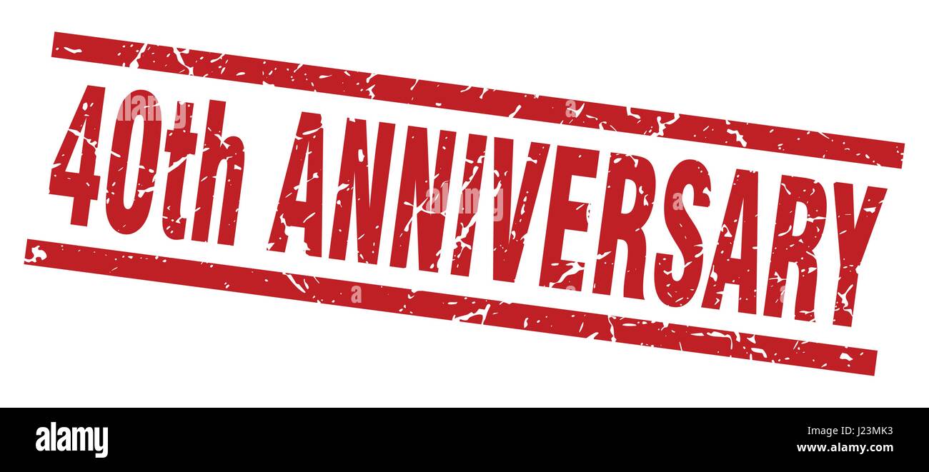 square grunge red 40th anniversary stamp Stock Vector Image & Art - Alamy