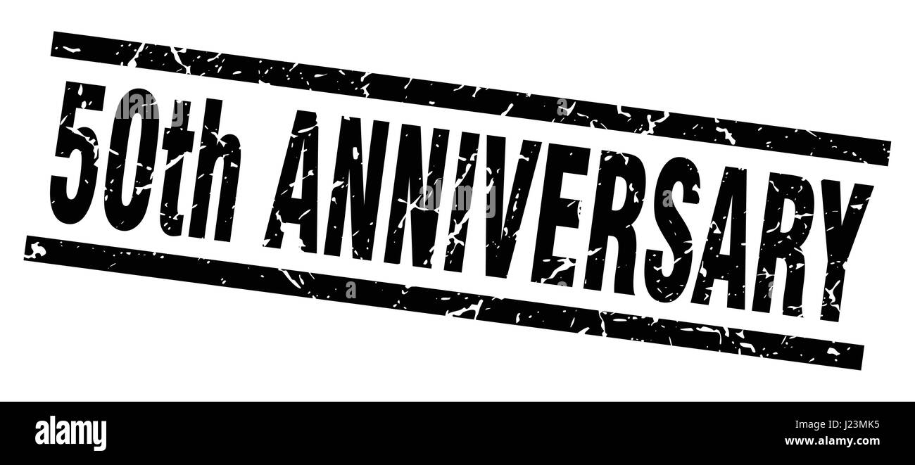 square grunge black 50th anniversary stamp Stock Vector Image & Art - Alamy