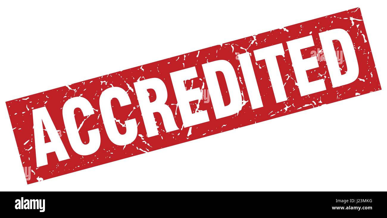 square grunge red accredited stamp Stock Vector Image & Art - Alamy