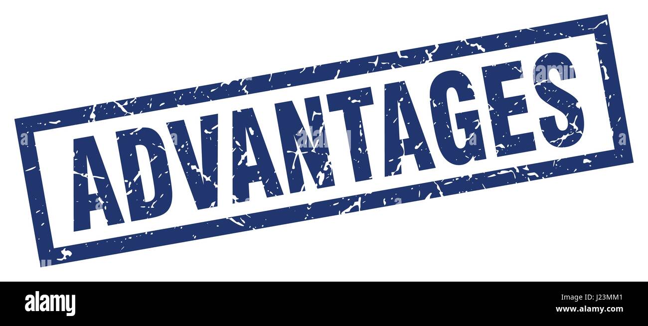 square grunge blue advantages stamp Stock Vector Image & Art - Alamy