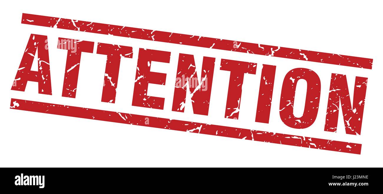 square grunge red attention stamp Stock Vector Image & Art - Alamy