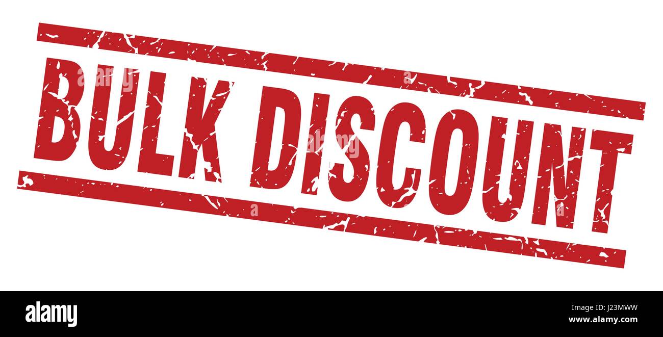 square grunge red bulk discount stamp Stock Vector Image & Art - Alamy