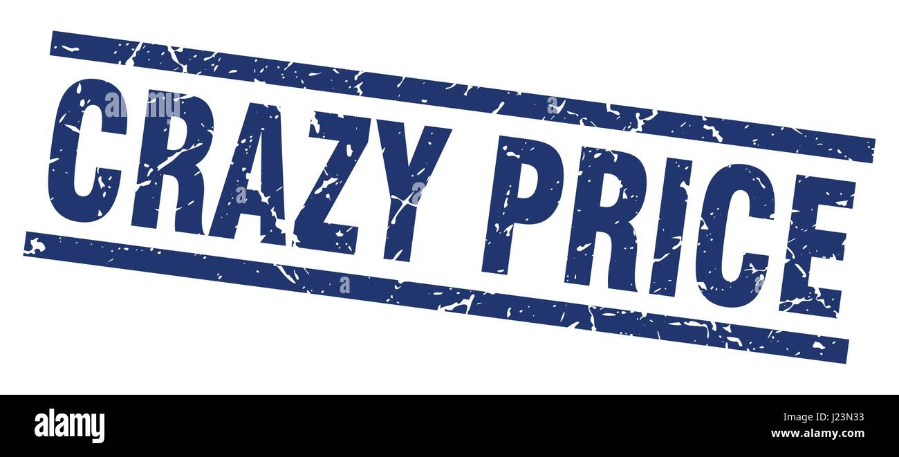 square grunge blue crazy price stamp Stock Vector Image & Art - Alamy