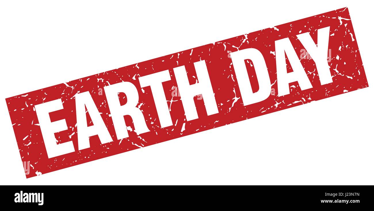 square grunge red earth day stamp Stock Vector Image & Art - Alamy