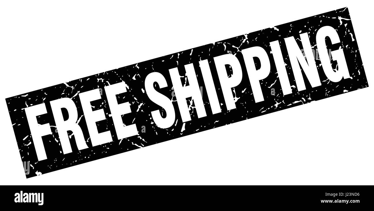 square grunge black free shipping stamp Stock Vector Image & Art - Alamy