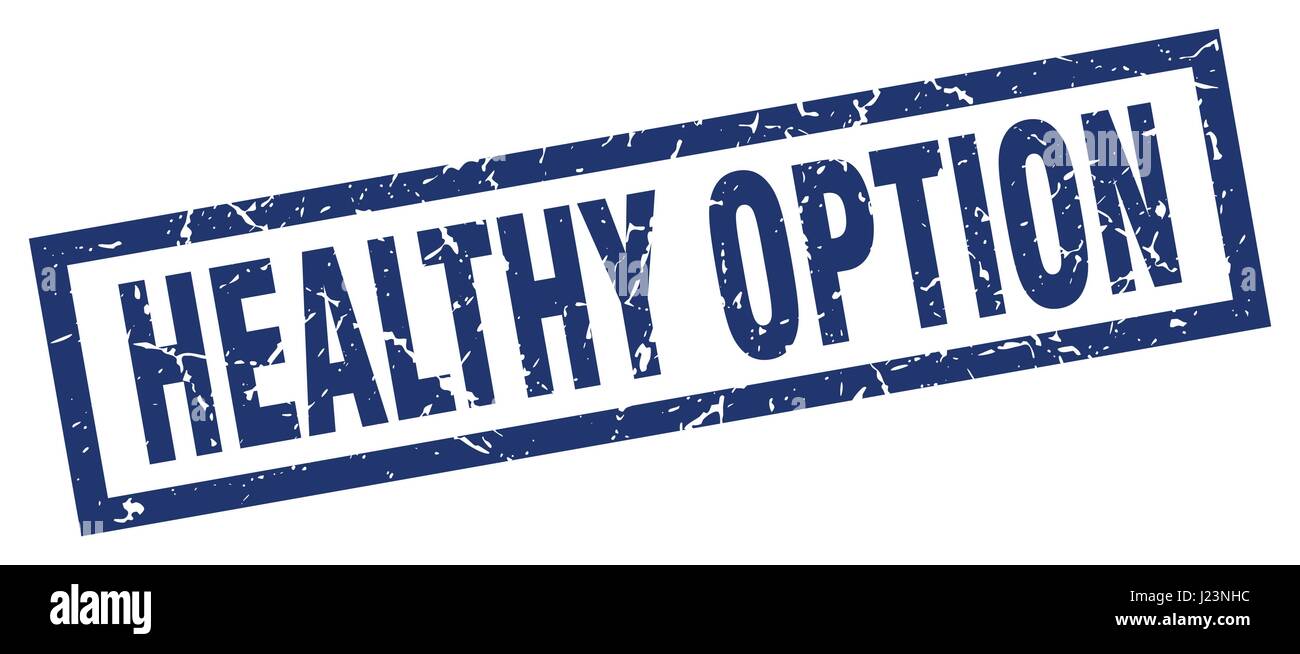 square grunge blue healthy option stamp Stock Vector Image & Art - Alamy