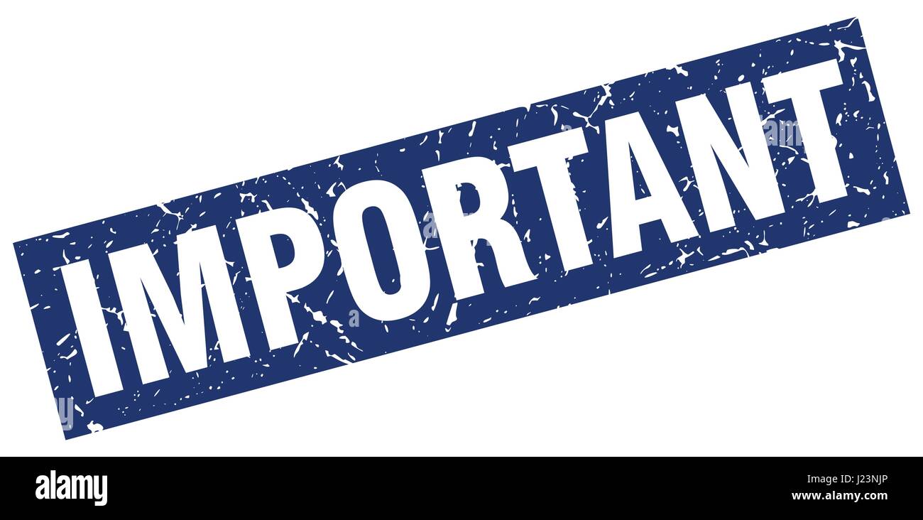 square grunge blue important stamp Stock Vector Image & Art - Alamy