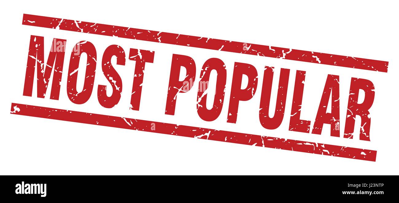 square grunge red most popular stamp Stock Vector Image & Art - Alamy