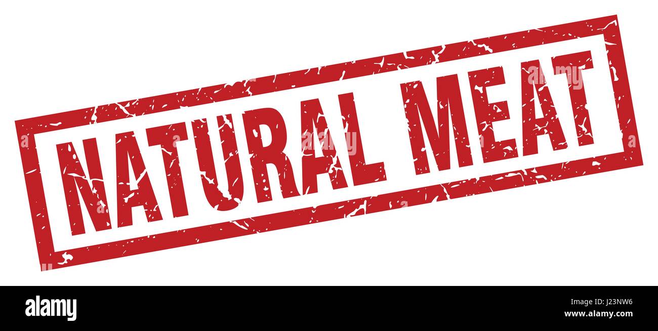 square grunge red natural meat stamp Stock Vector Image & Art - Alamy