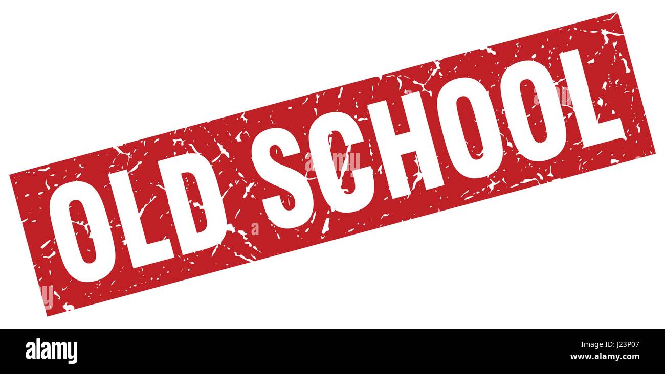 square grunge red old school stamp Stock Vector Image & Art - Alamy