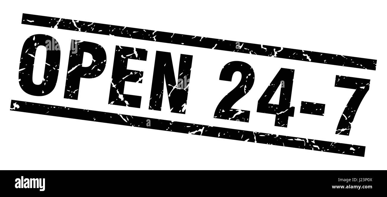 Open 24 7 rubber stamp hi-res stock photography and images - Alamy