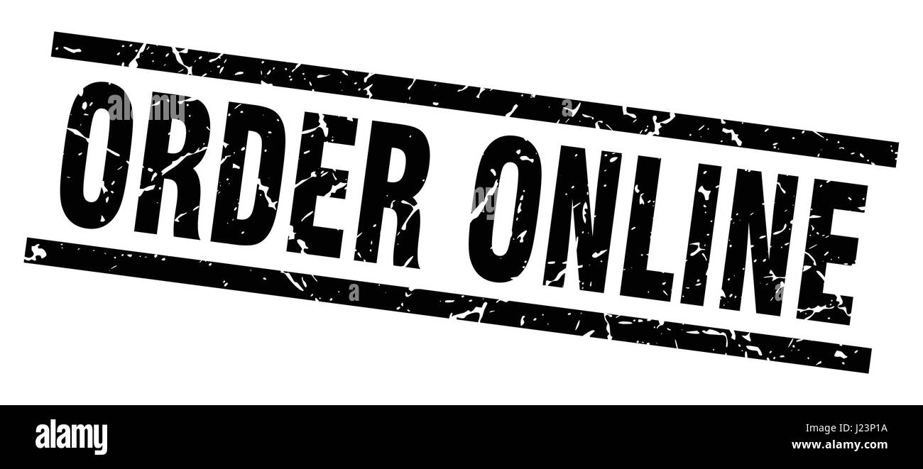 square grunge black order online stamp Stock Vector Image & Art - Alamy