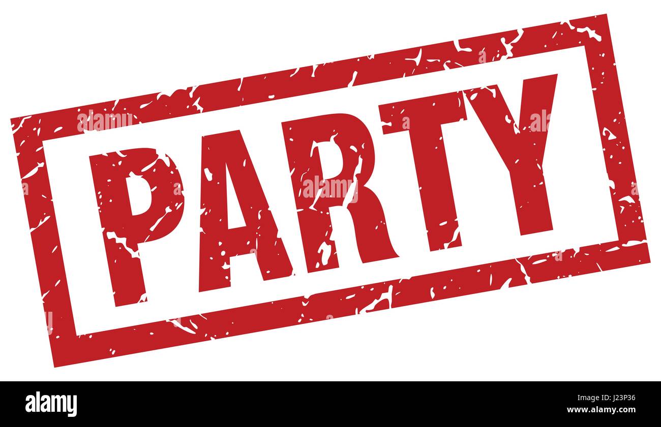square grunge red party stamp Stock Vector Image & Art - Alamy