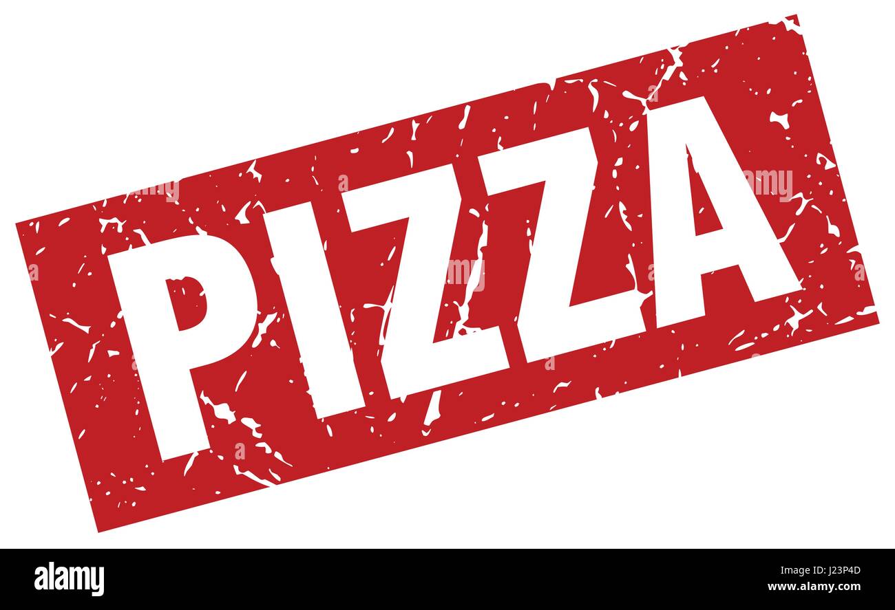 square grunge red pizza stamp Stock Vector Image & Art - Alamy