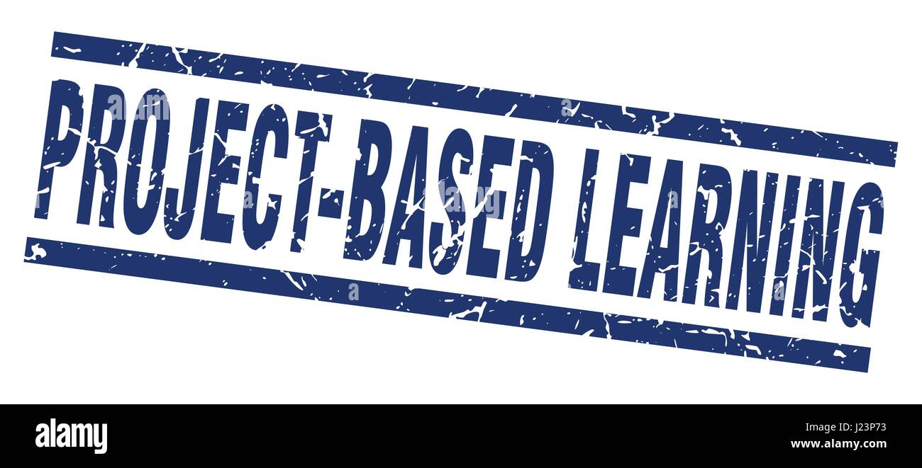 square grunge blue project-based learning stamp Stock Vector Image ...