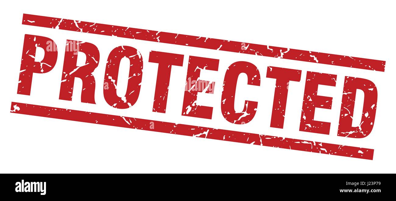 square grunge red protected stamp Stock Vector Image & Art - Alamy