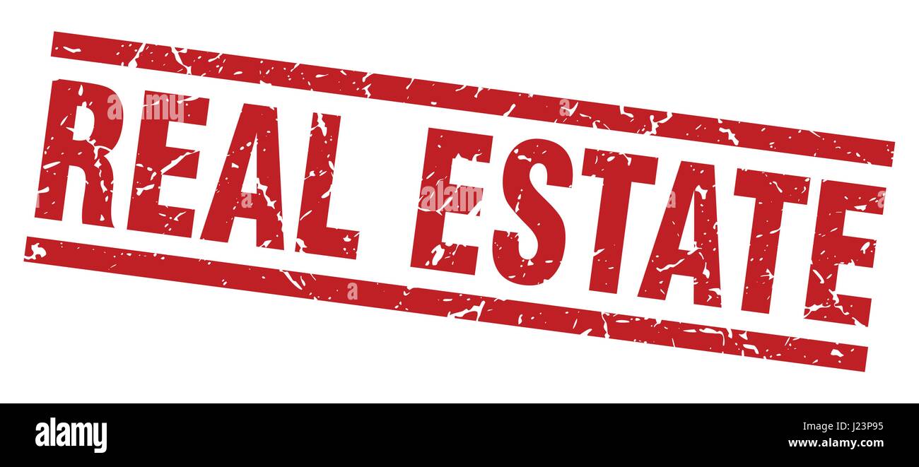 square grunge red real estate stamp Stock Vector Image & Art - Alamy