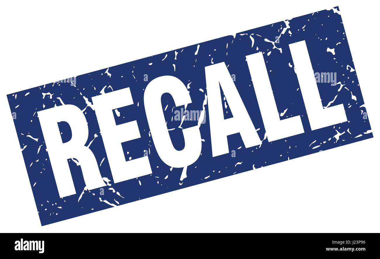 square grunge blue recall stamp Stock Vector Image & Art - Alamy