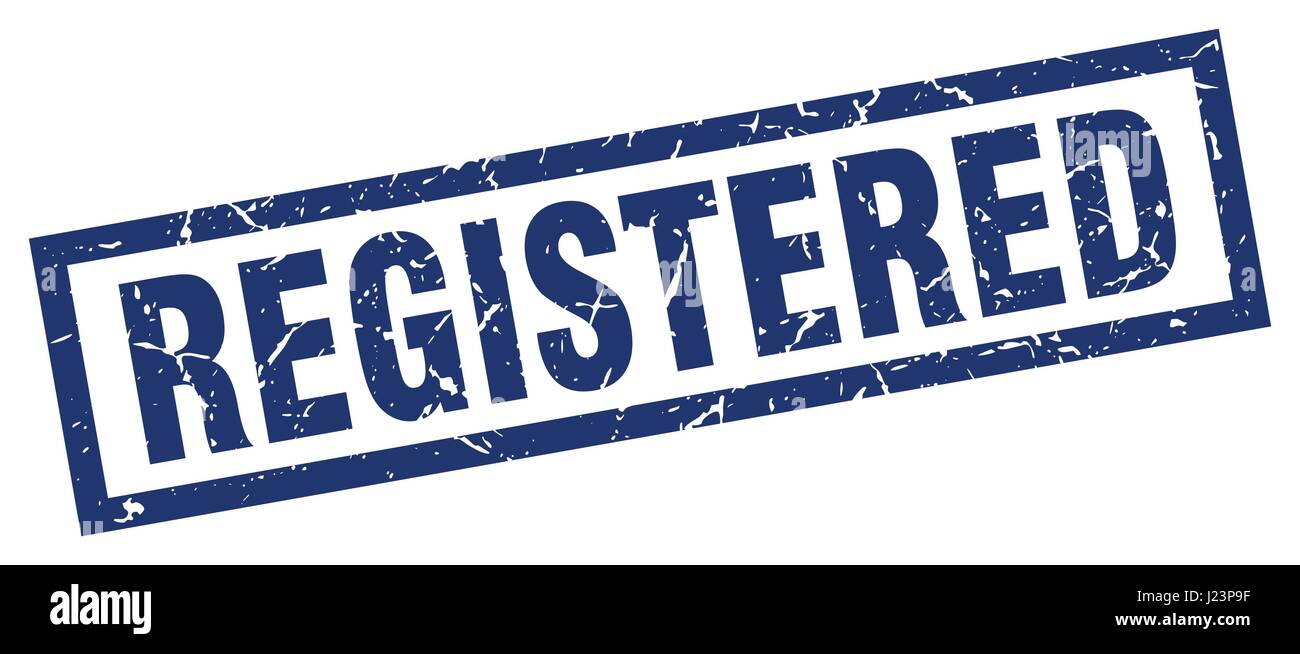 square grunge blue registered stamp Stock Vector Image & Art - Alamy