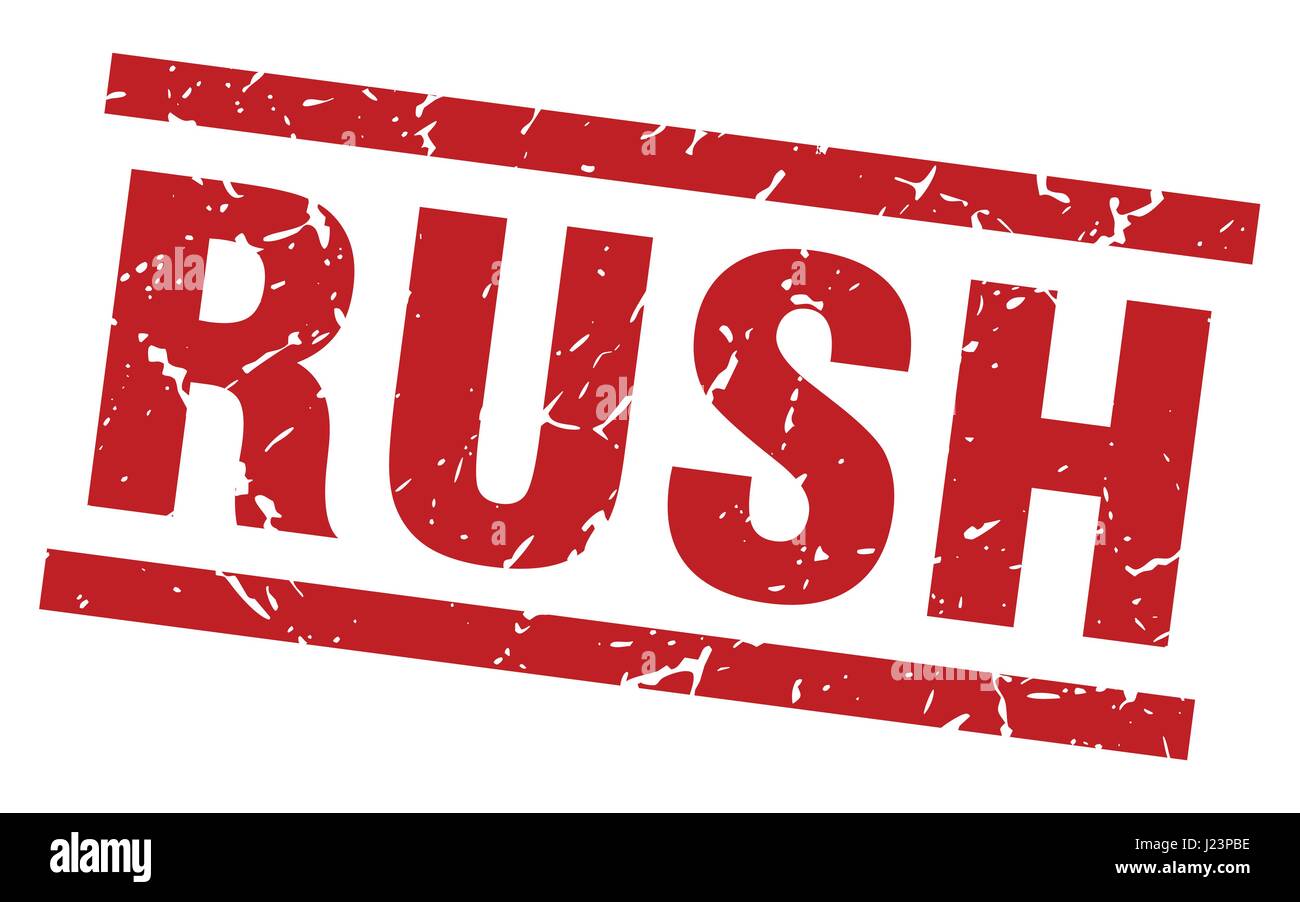 square grunge red rush stamp Stock Vector Image & Art - Alamy