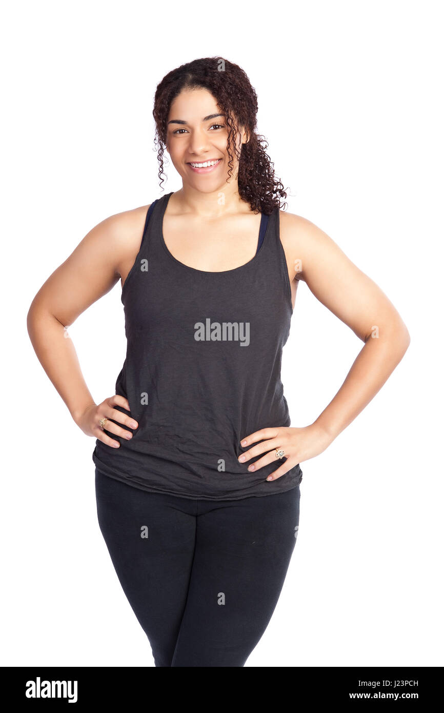 An isolated shot of a woman ready for exercise Stock Photo - Alamy