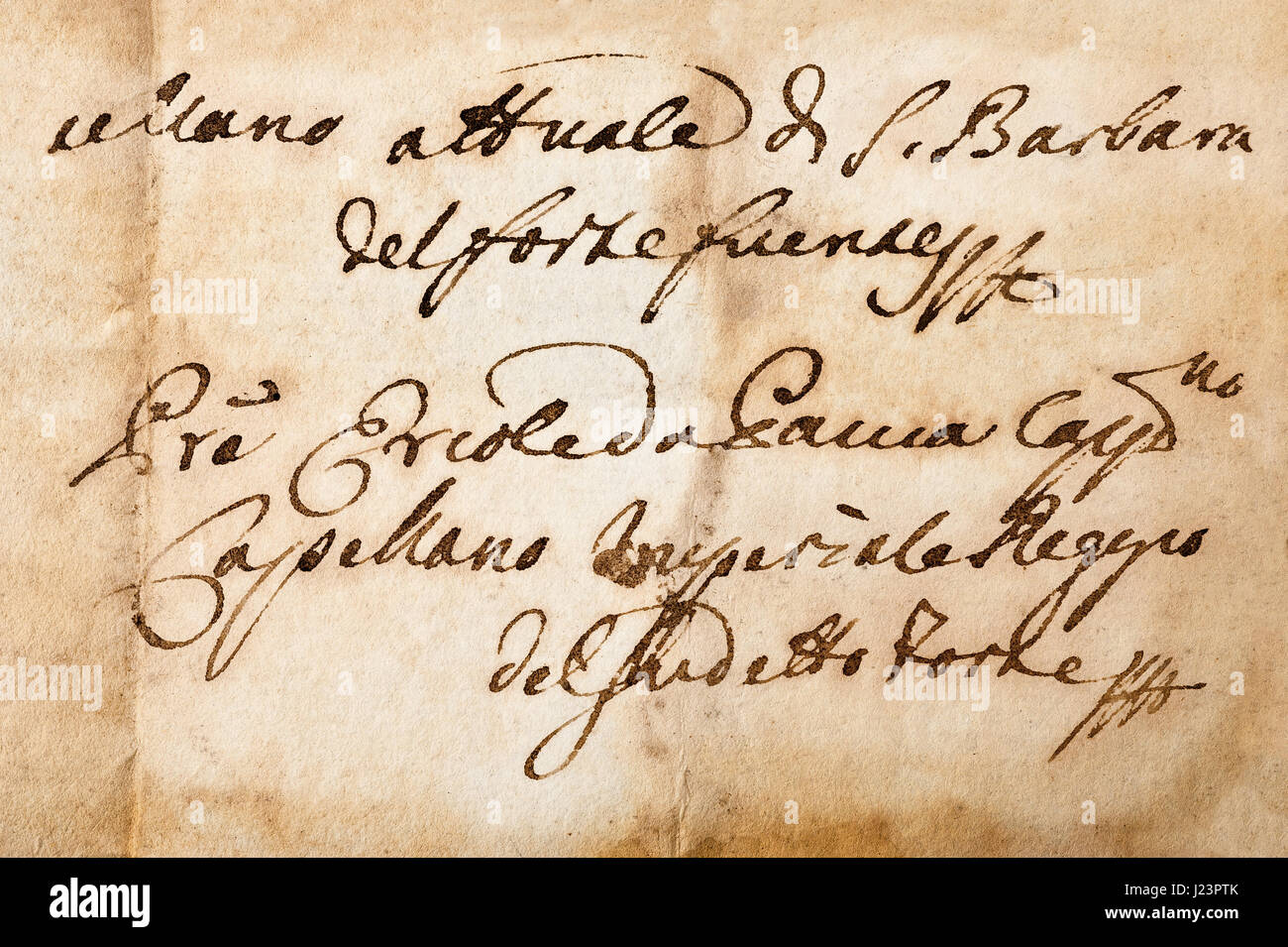 manuscript of the 1700/1800 century Stock Photo - Alamy