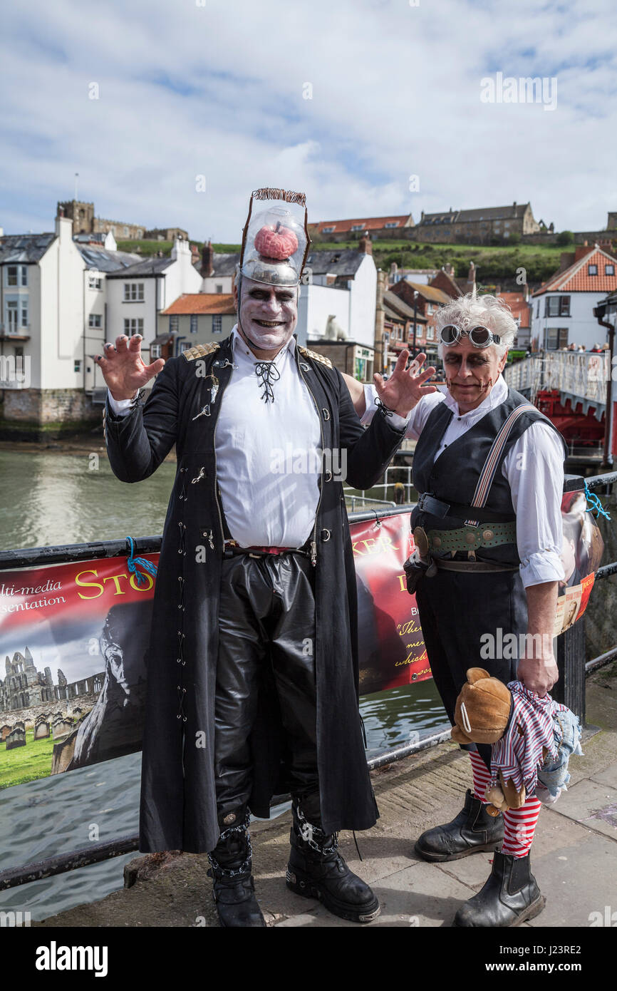 Two men dressed like zombies at the Whitby Goth celebrations in North ...