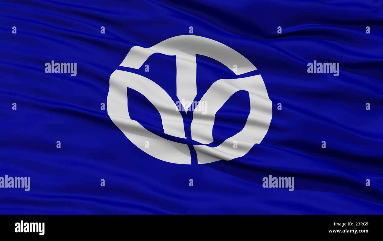Closeup Fukui Japan Prefecture Flag, Waving in the Wind, High ...