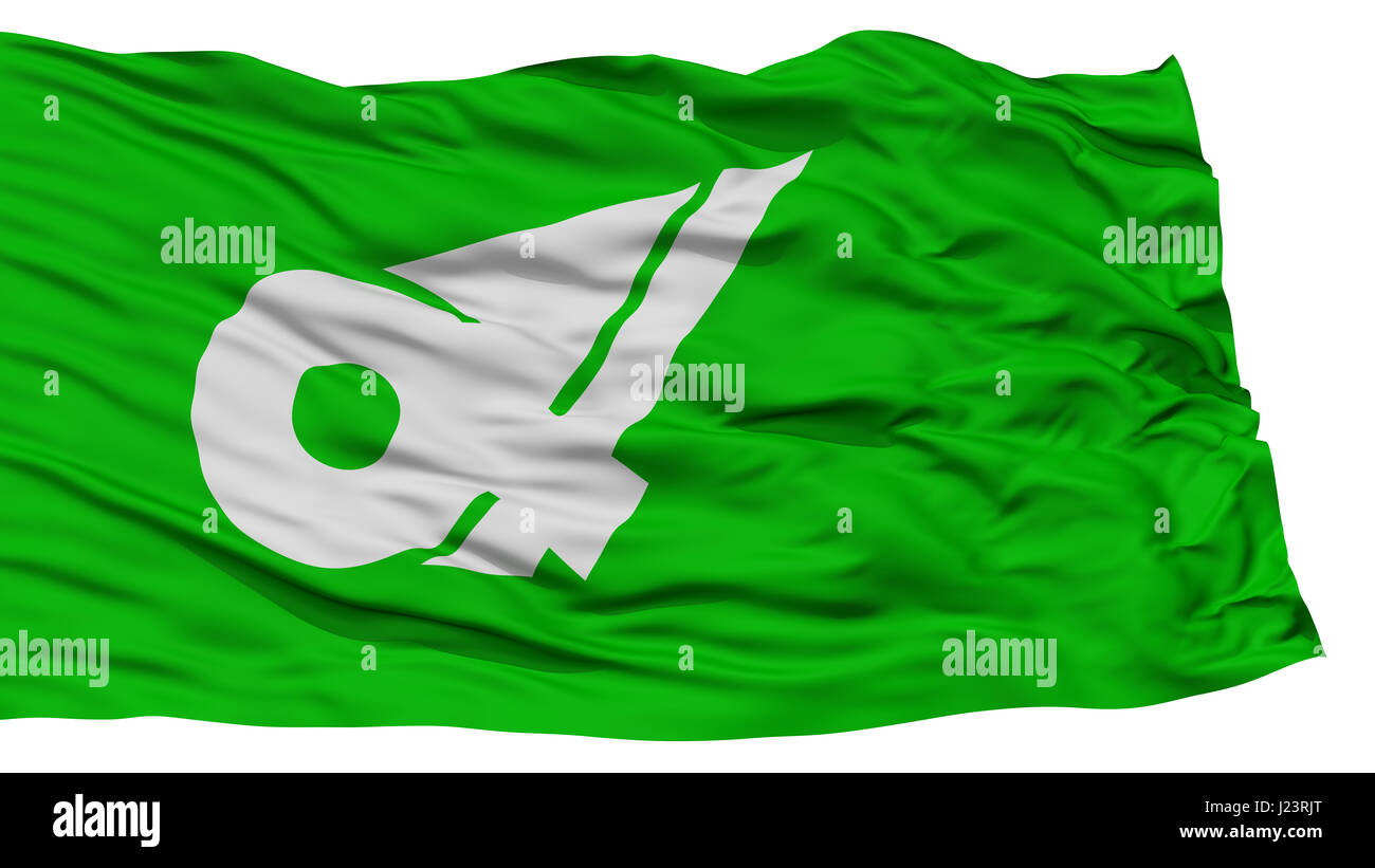 Isolated Mie Japan Prefecture Flag, Waving on White Background, High ...