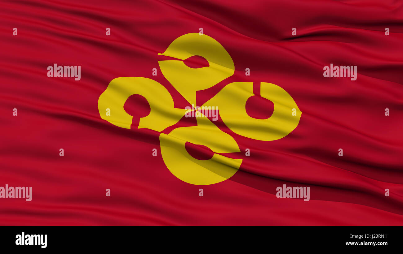 Closeup Shimane Japan Prefecture Flag, Waving in the Wind, High ...