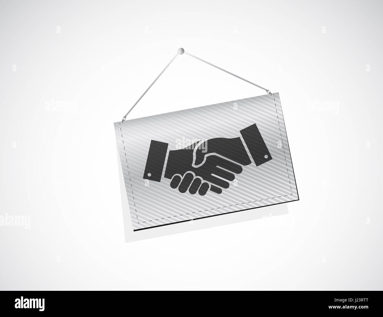 business agreement handshake banner sign concept illustration design ...