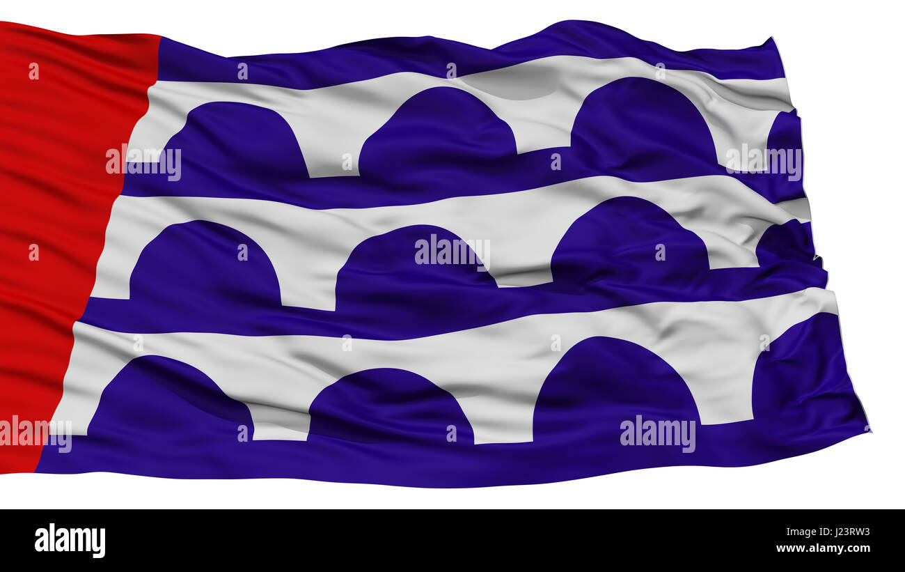 Isolated Des Moines Flag, Capital of Iowa State, Waving on White ...