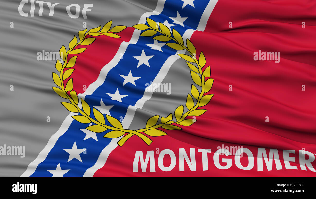Closeup Montgomery Flag, Capital of Alabama State, Flying in the Wind ...