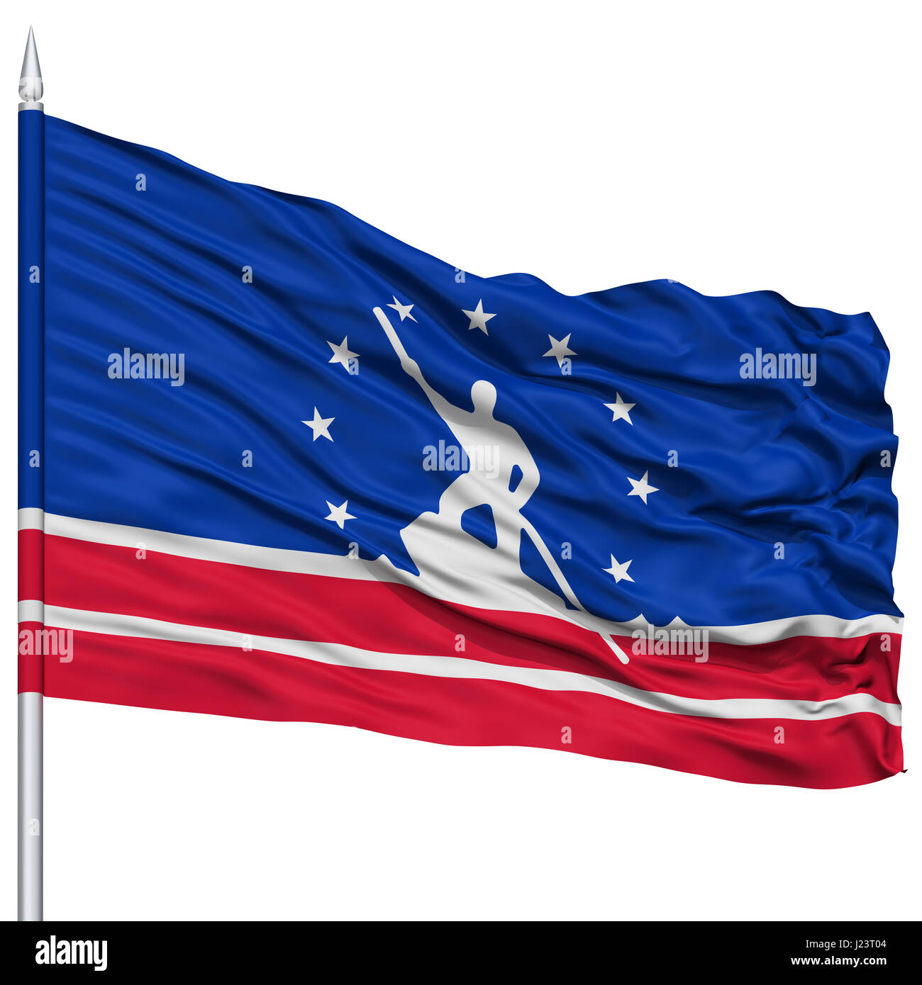 Richmond Flag on Flagpole, Capital of Virginia State, Flying in the ...