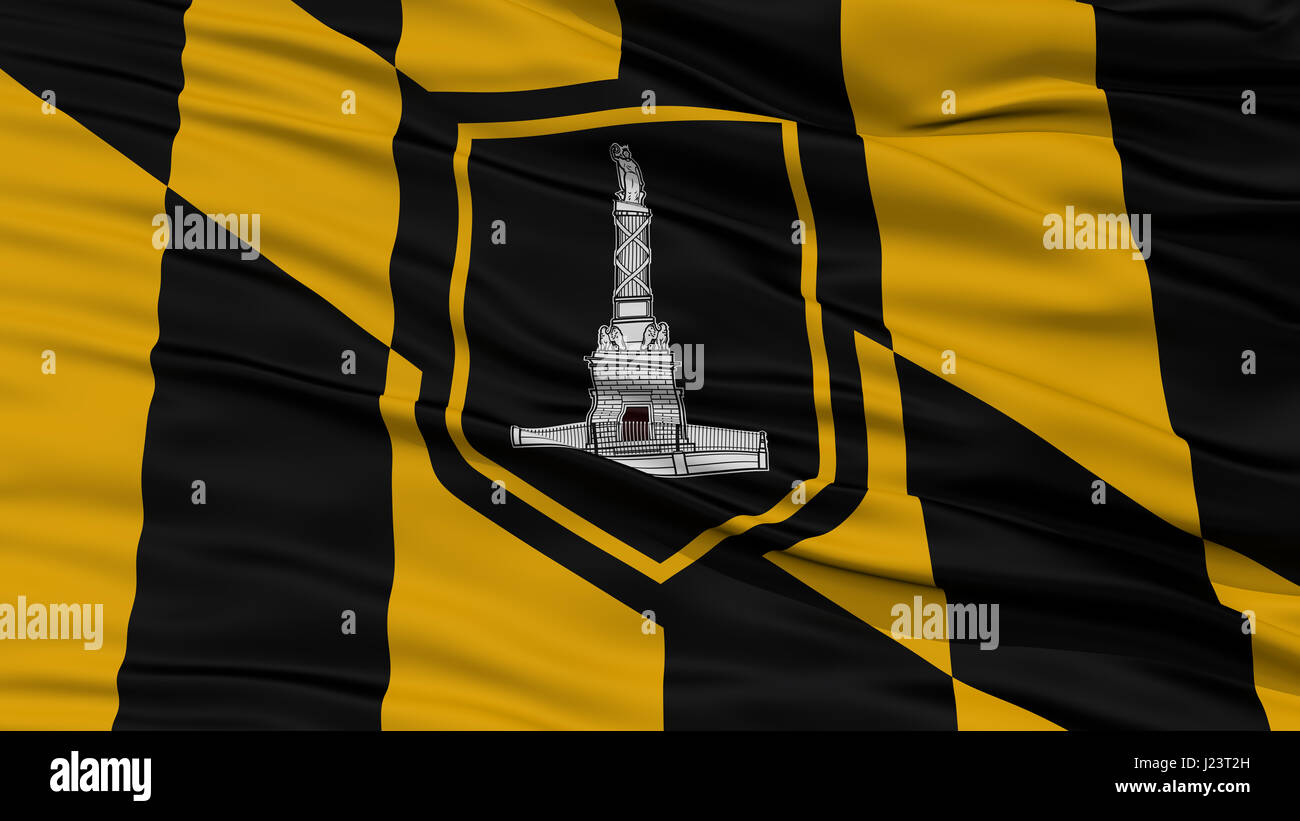 Closeup of Baltimore City Flag, Waving in the Wind, Maryland State ...