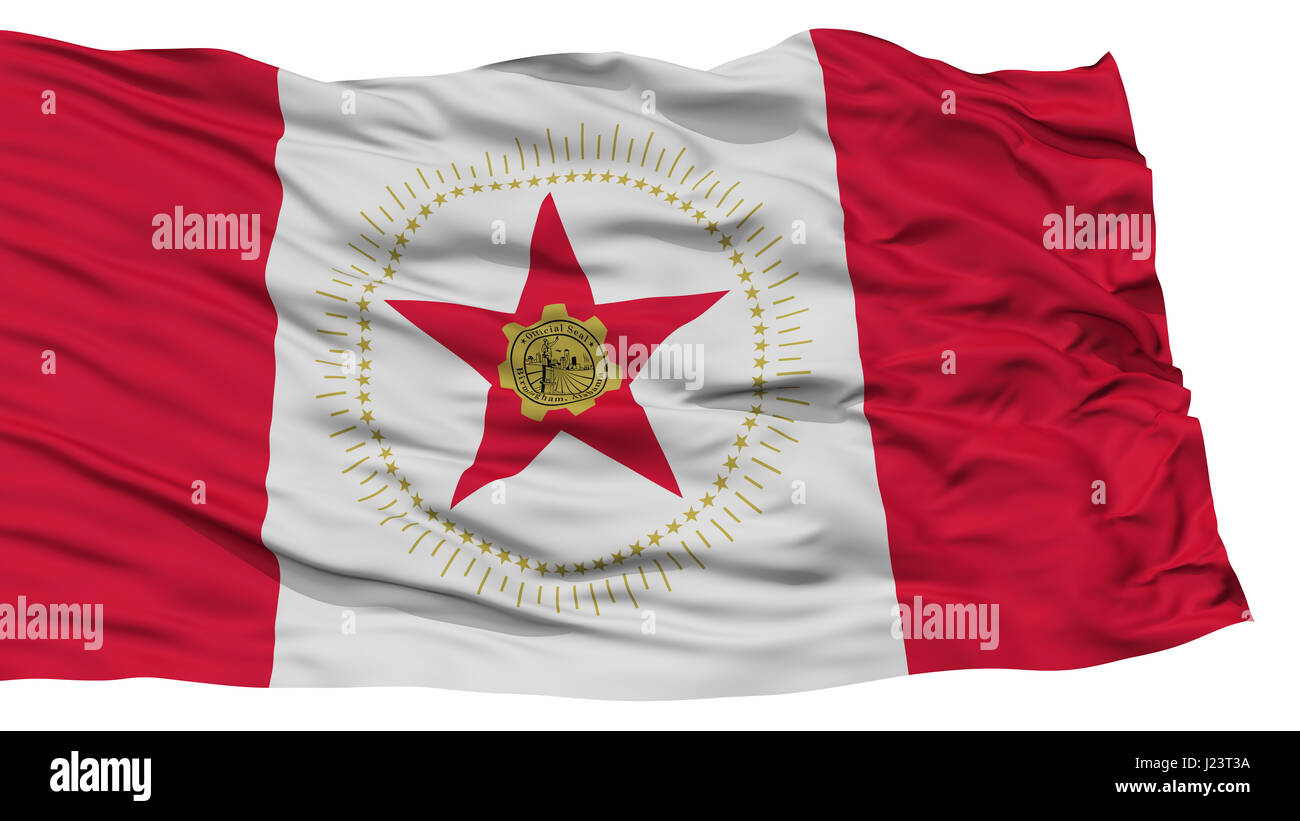 Isolated Birmingham City Flag, City of Alabama State, Waving on White ...